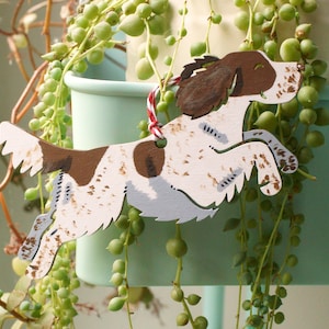 Cute ENGLISH SPRINGER SPANIEL Dog Handpainted Natural Wooden Christmas ...