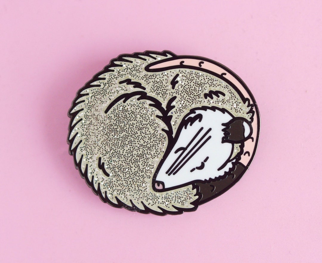 Virginia OPOSSUM Glittery Hard Enamel Cloisonne Pin, Cute Jewellery ...