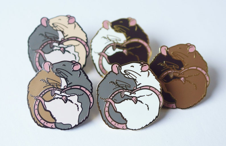 Cute Pet Fancy RAT Hard Enamel Cloisonne Pin Five Different - Etsy UK