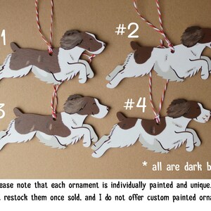 Cute ENGLISH SPRINGER SPANIEL Dog Handpainted Natural Wooden Christmas ...