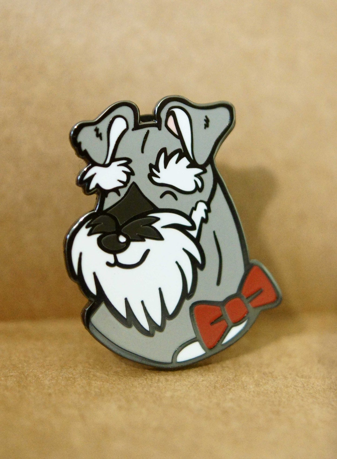 MINIATURE SCHNAUZER Enamel Lapel Pin Badge, Salt-and-pepper Colour ...