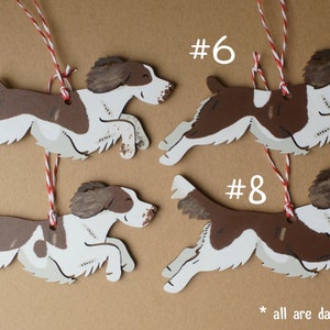 Cute ENGLISH SPRINGER SPANIEL Dog Handpainted Natural Wooden Christmas ...