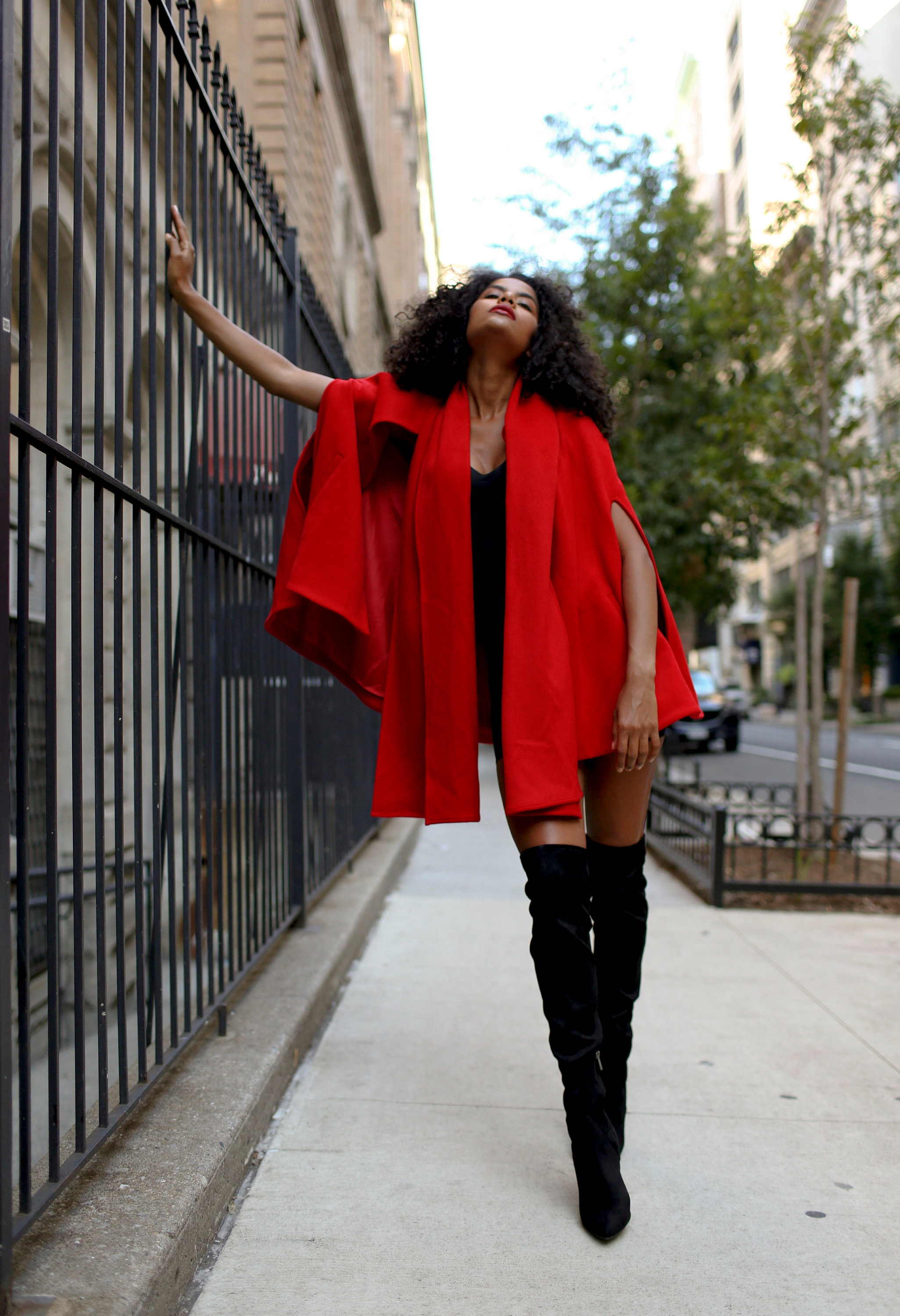 Womens Red Cape With Scarf Cashmere Coat Fashion Coat - Etsy