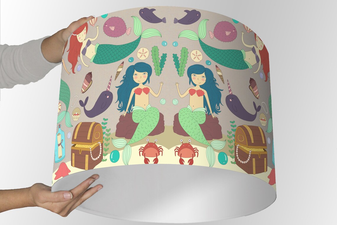 Lampshade Mermaids Sea Nursery - Etsy