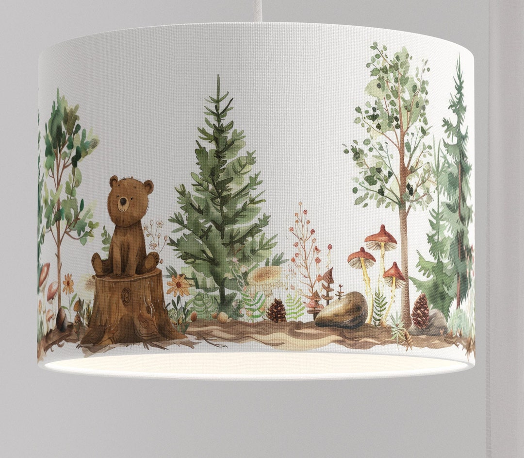 Lampshade Nursery Lamp Animals Forest Forest Animals Squirrel Snail ...