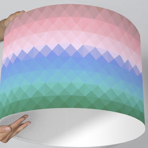 Lampshade Design Lamp Graphic Pattern Retro Colorful Triangles - Etsy