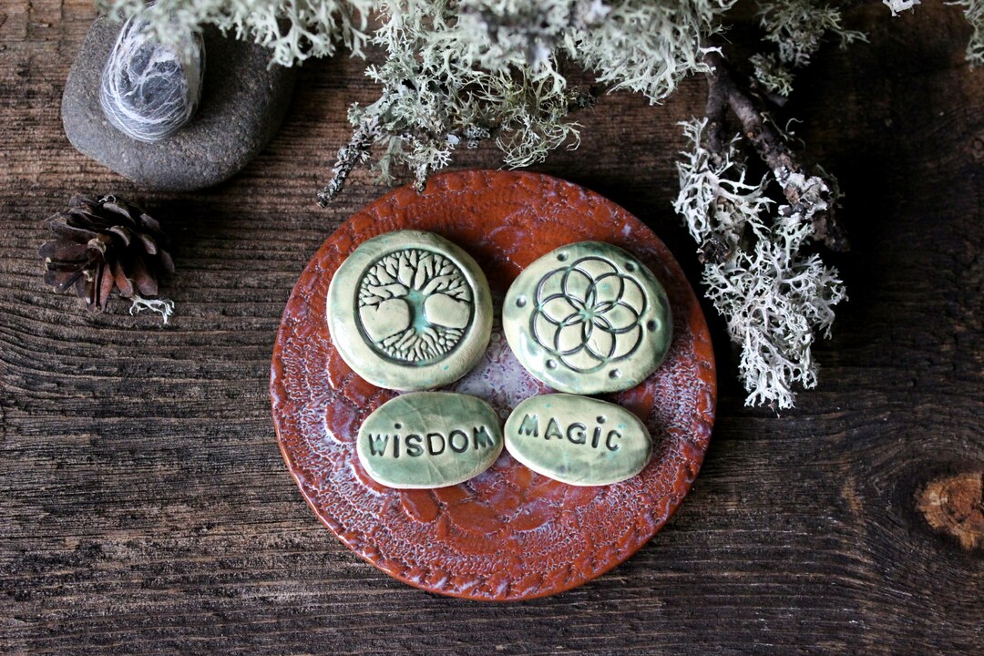 Word Stones Flower of Life, Message Stones, Pocket Stones, Mediation ...