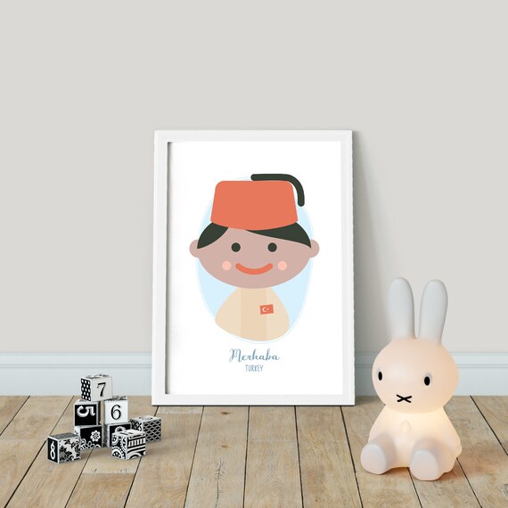 Wall Decor Wall Hangings Hello Nursery Wall Art Merhaba PRINTABLE ...