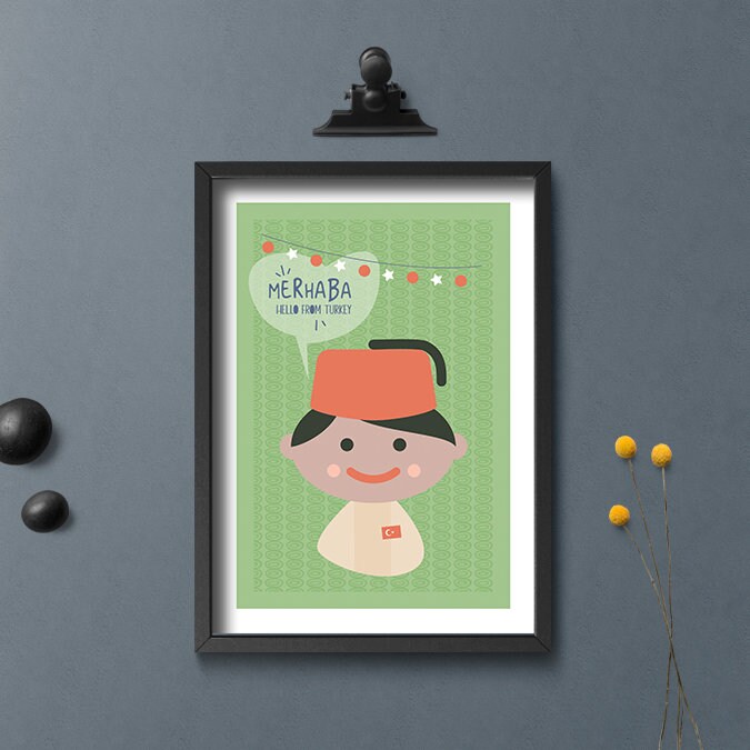 Merhaba Hola desde TURKEY Niños del mundo PRINTABLE Kids - Etsy España