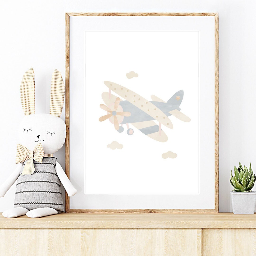 Vintage Plane PRINTABLE, Biplane Nursery Print, Airplane Kids Decor ...