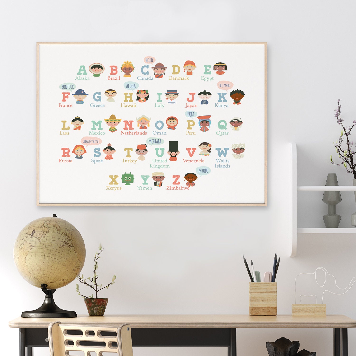 Alphabet ABC Art Print PRINTABLE, Alphabet Print Kids Wall Art ...