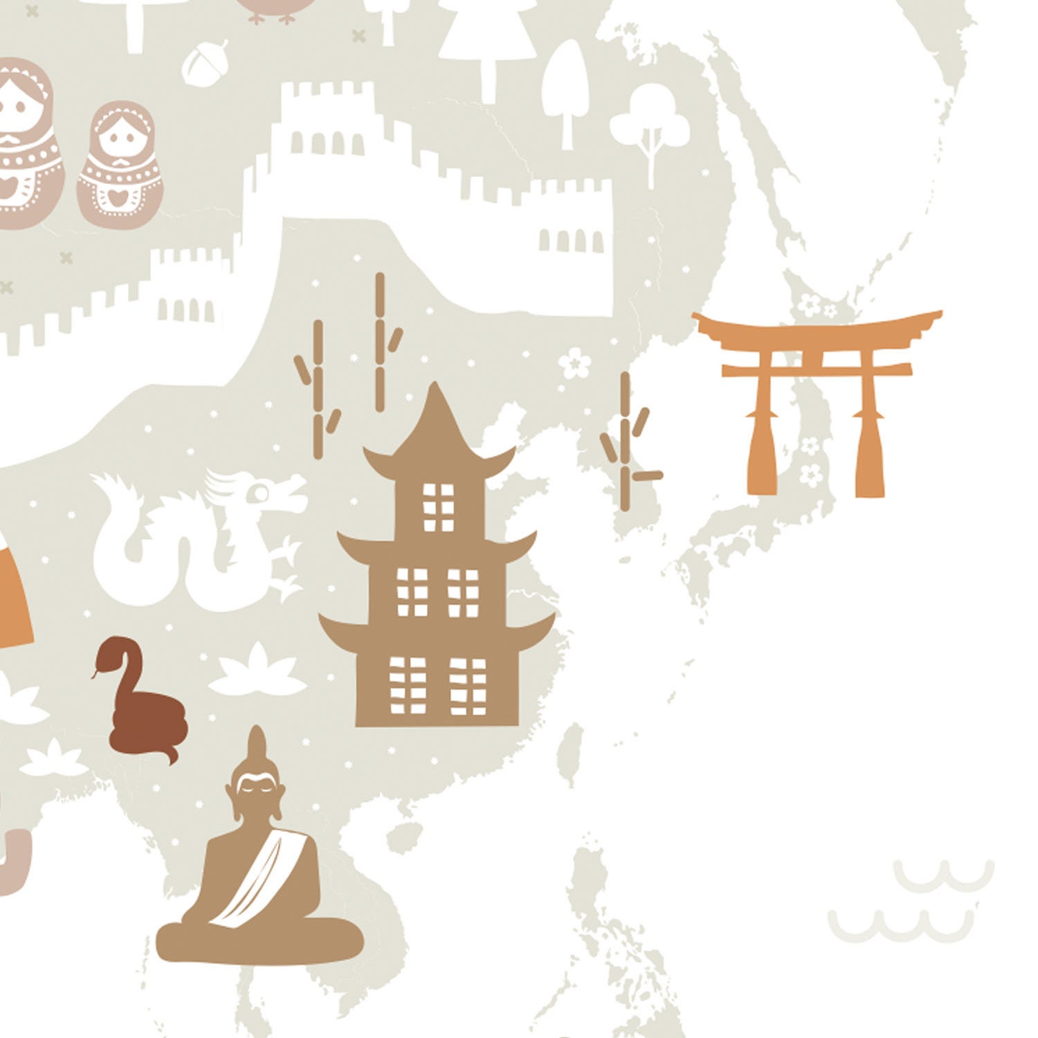 Map of the World PRINTABLE Boho World Map Wall Art Kids - Etsy