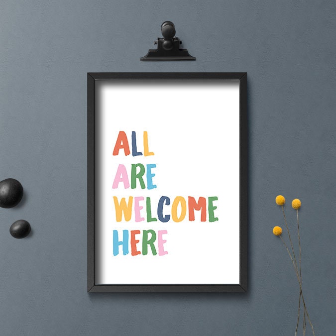 All Are Welcome Here PRINTABLE Inspiring Nursery Wall Art - Etsy