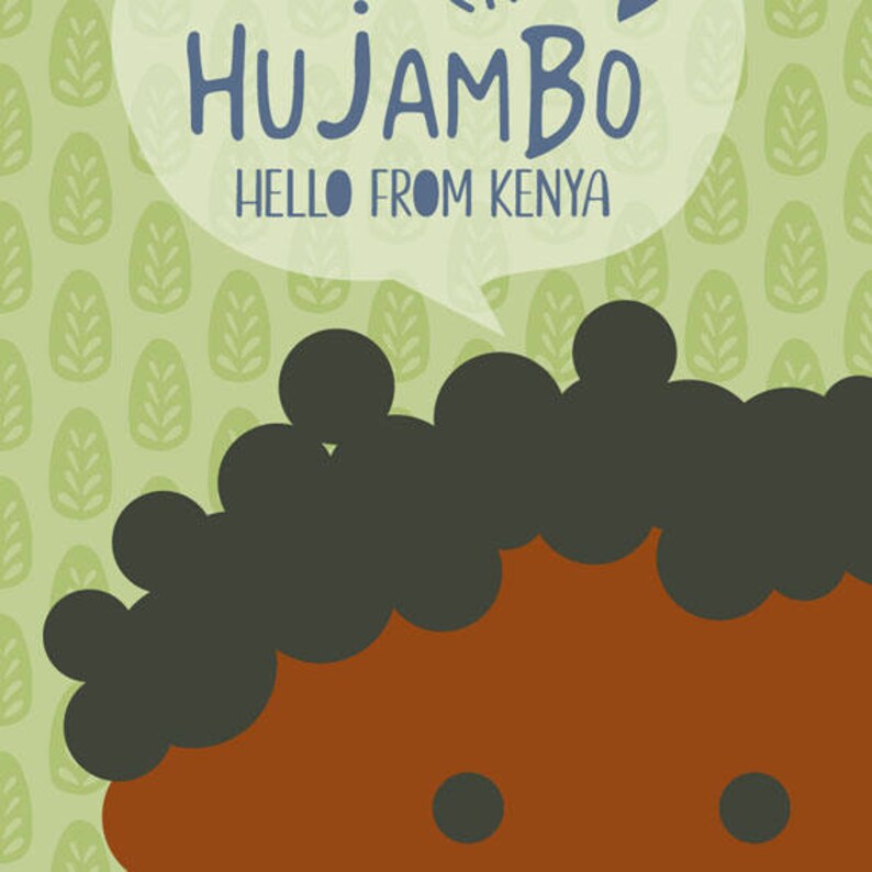 Hujambo Hello From KENYA Children of the World PRINTABLE - Etsy Norway