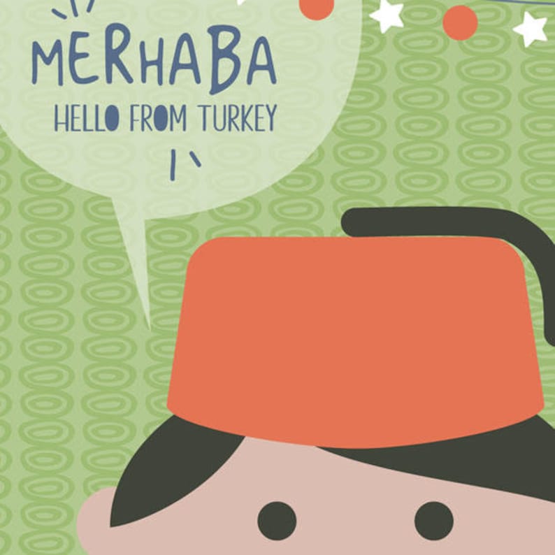 Merhaba Hola desde TURKEY Niños del mundo PRINTABLE, Kids Around the ...