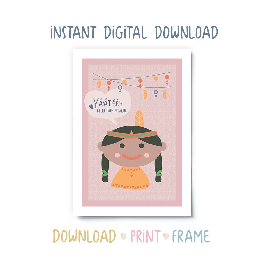 ¡Yá'át'ééh! Hola desde NAVAJO! Niños del mundo - PRINTABLE, Kids Around ...