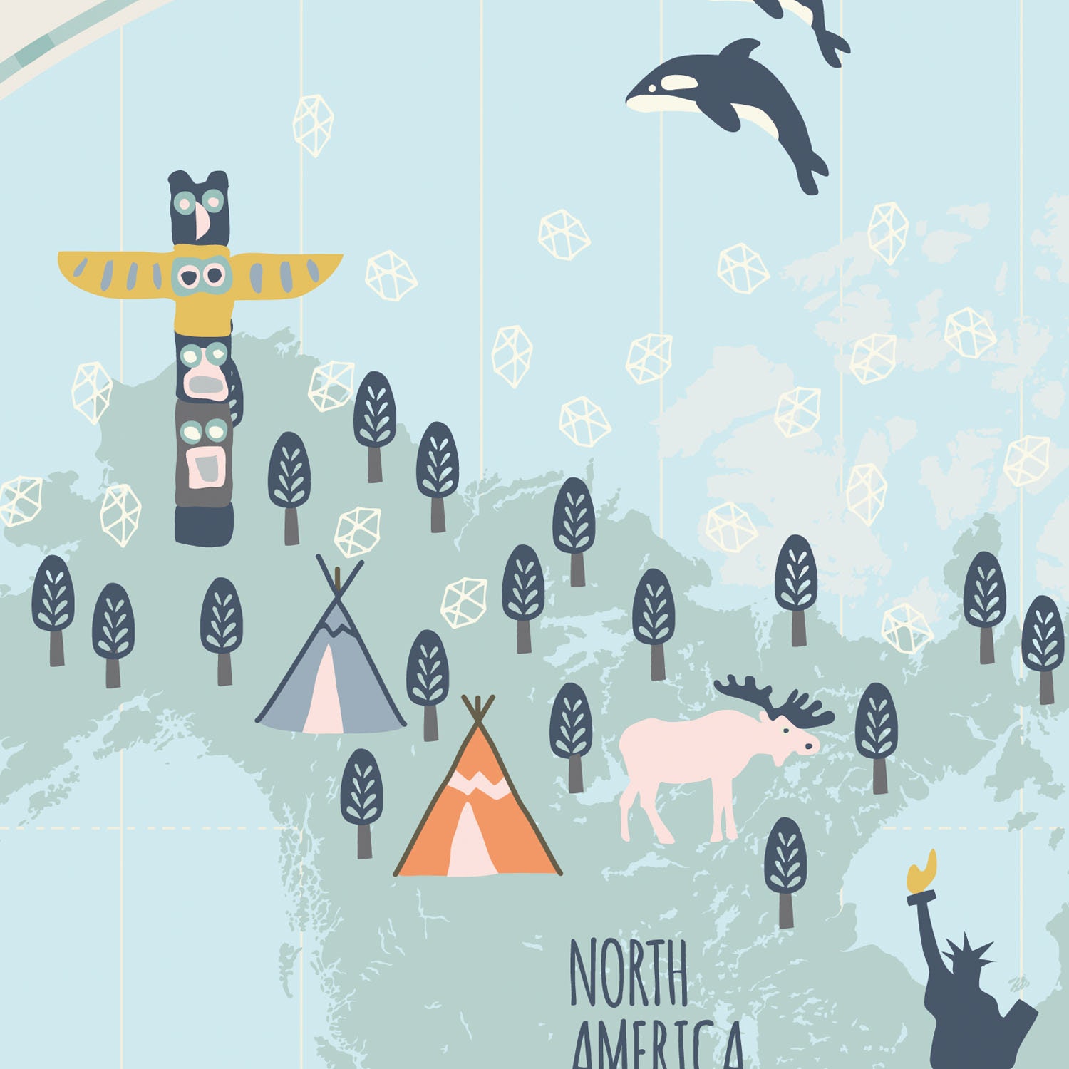 Animal World Map - PRINTABLE, Map Wall Art, Educational Print, Baby ...