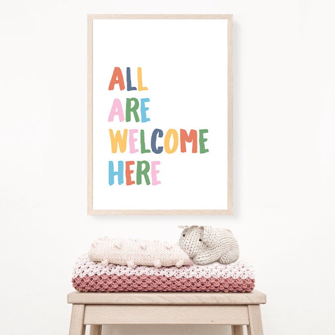 All Are Welcome Here PRINTABLE Inspiring Nursery Wall Art - Etsy