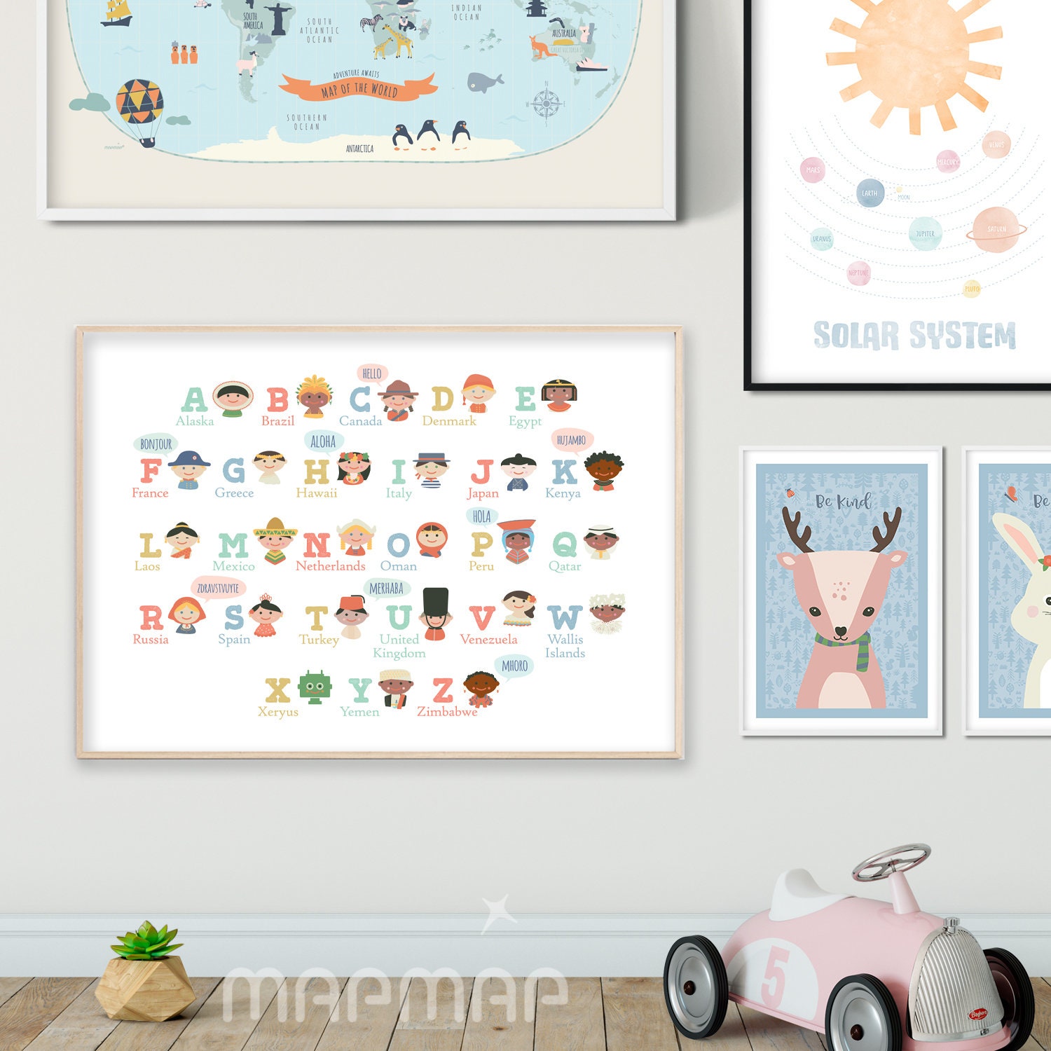 Alphabet ABC Art Print PRINTABLE, Alphabet Print Kids Wall Art ...