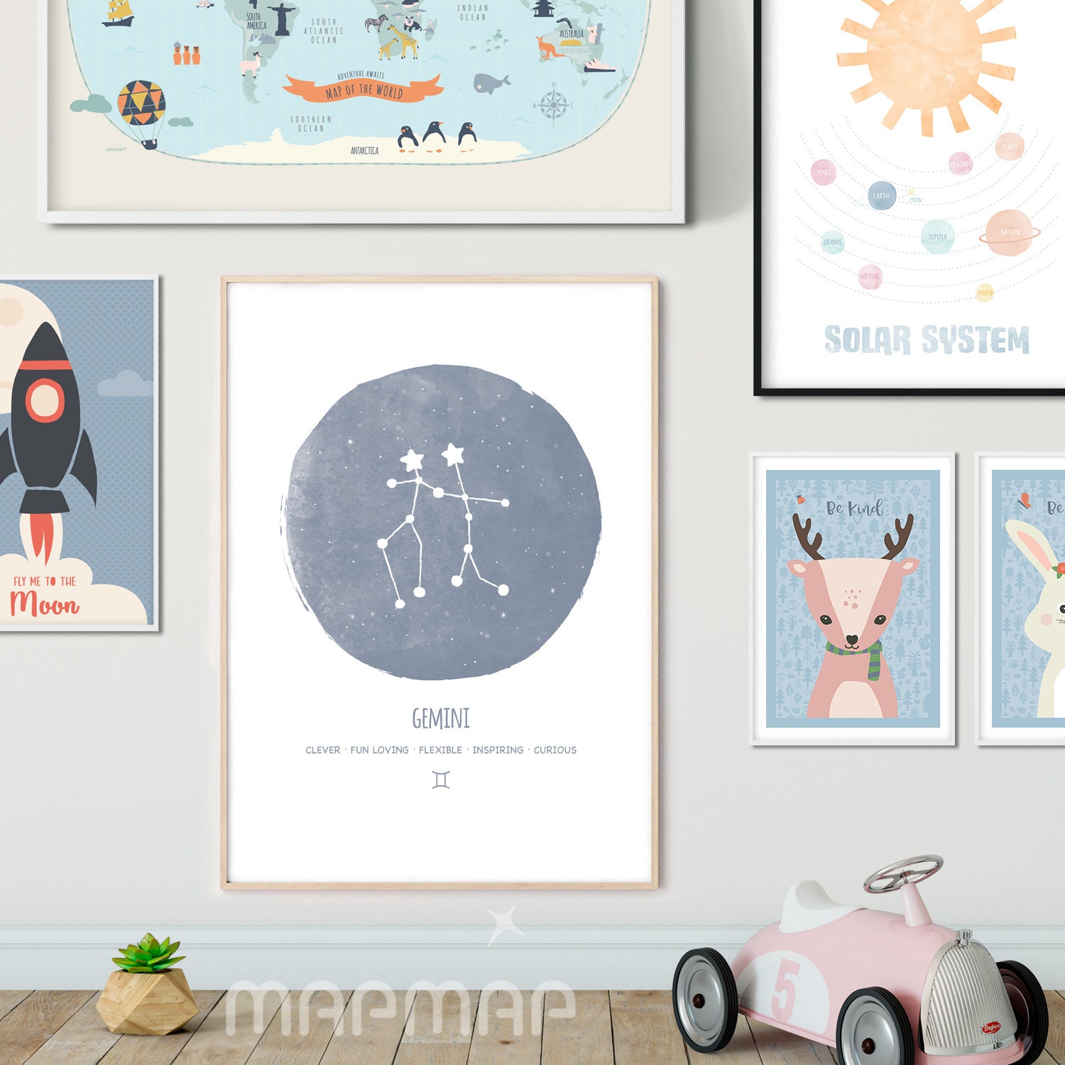 GEMINI Star Sign PRINTABLE Printable Poster Zodiac Wall - Etsy