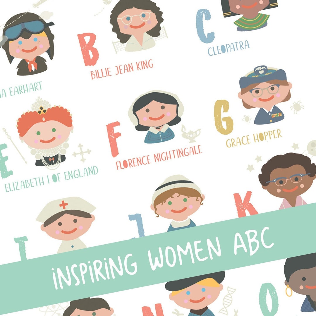 Inspiring Women Alphabet, PRINTABLE ABC 'yes You Can', Nursery Girl ...