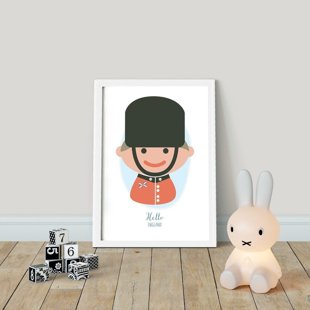 England Nursery Print, British Guard Art, Kids World Decor (digital ...