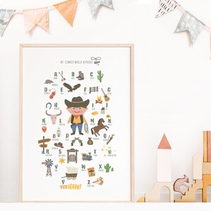 ABC Cowboy World Alphabet - PRINTABLE, Western Nursery Wall Art, Cowboy ...