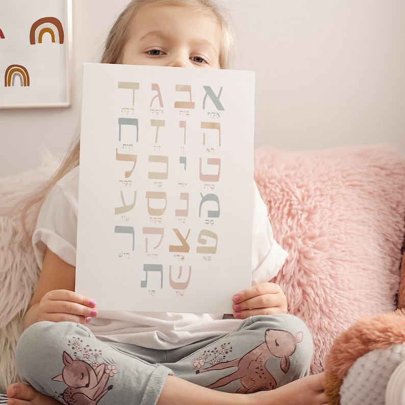Hebrew Alphabet PRINTABLE, Alef Bet Letters With Names and Nikud ...