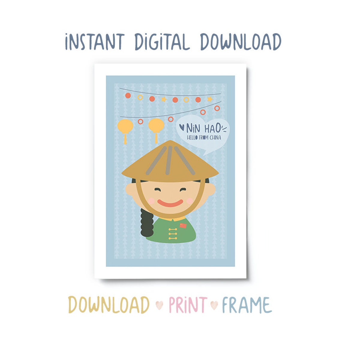 Nin Hao Hello From CHINA Children of the World PRINTABLE - Etsy Israel