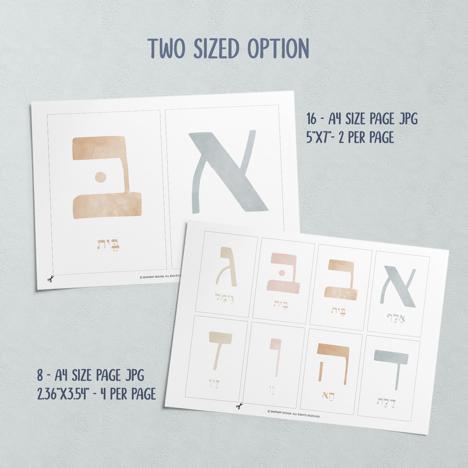 Hebrew Alphabet Flash Cards PRINTABLE, Alef Bet Letters, Educational ...