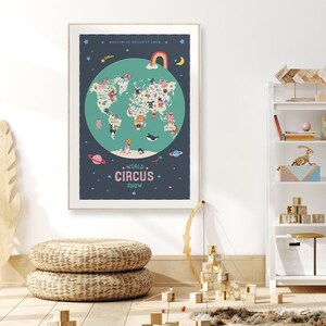 Animal Circus World Map, Nursery Animal World Map - PRINTABLE ...