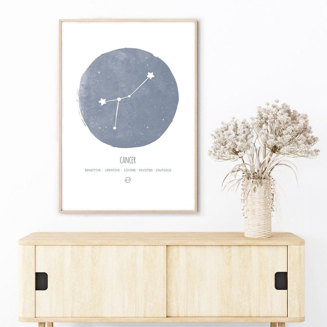 CANCER Star Sign - PRINTABLE, Printable Poster, Zodiac Wall Art ...