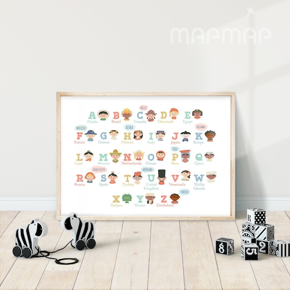 Alphabet ABC Art Print PRINTABLE Alphabet Print Kids Wall | Etsy