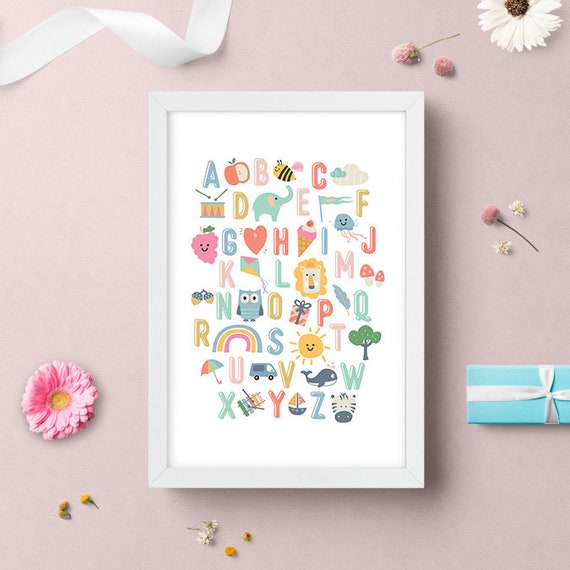 ABC Alphabet print PRINTABLE Letters Poster Kids Room | Etsy