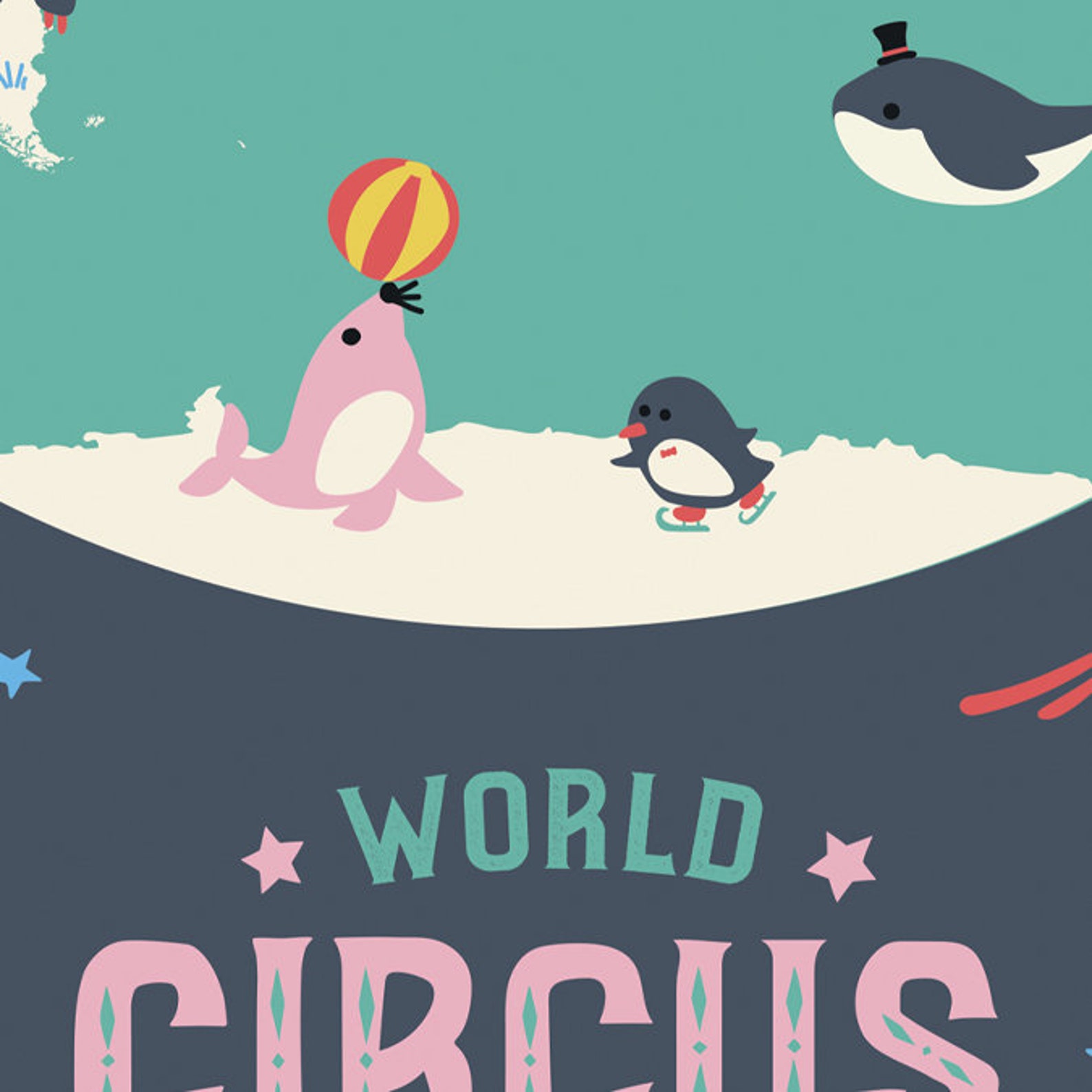 Animal Circus World Map, Nursery Animal World Map - PRINTABLE ...