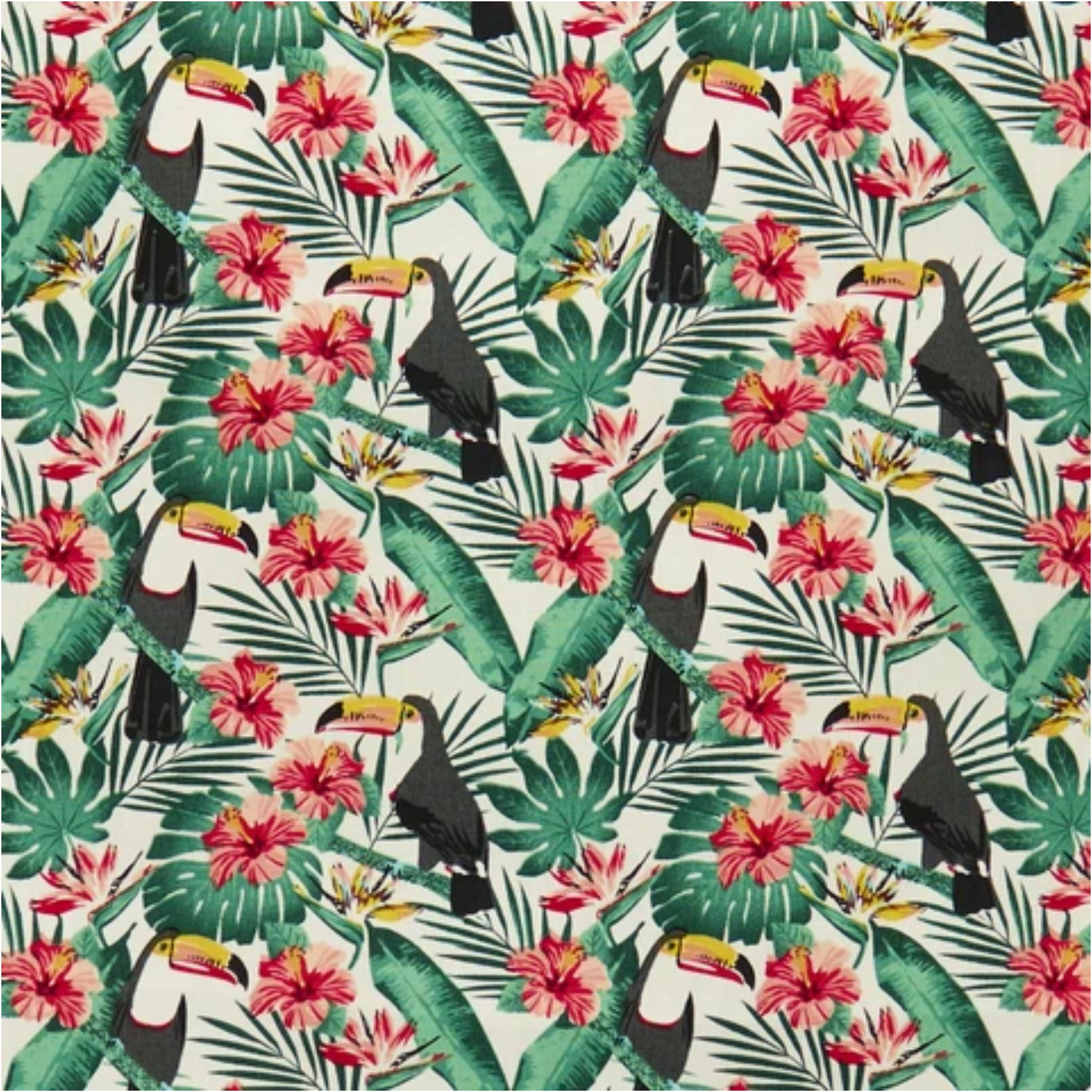Tropical Toucans Palm Trees 100% Cotton Poplin Fabric by - Etsy UK