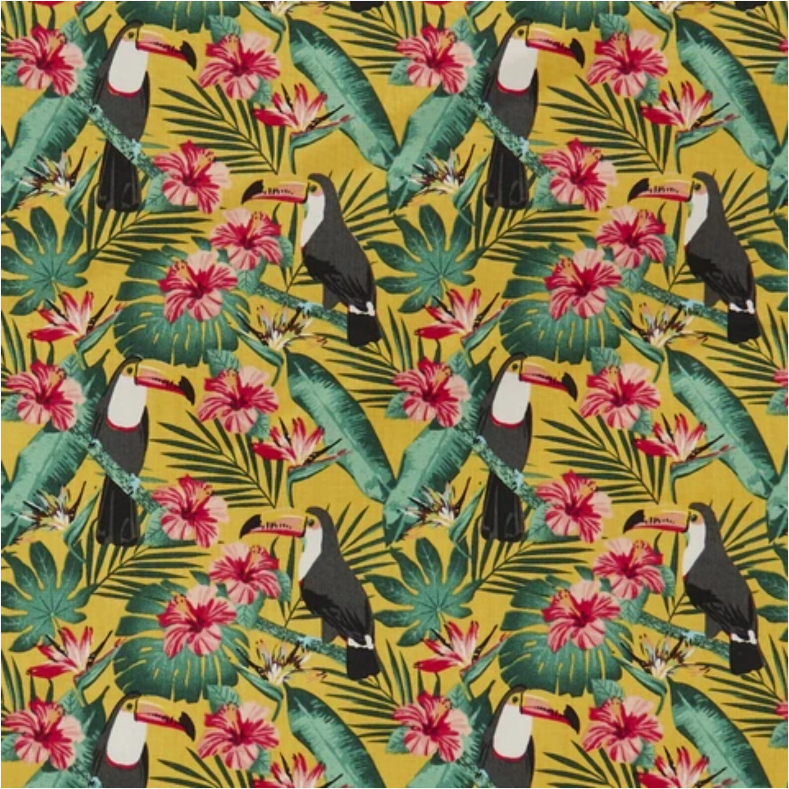 Tropical Toucans Palm Trees 100% Cotton Poplin Fabric by - Etsy UK