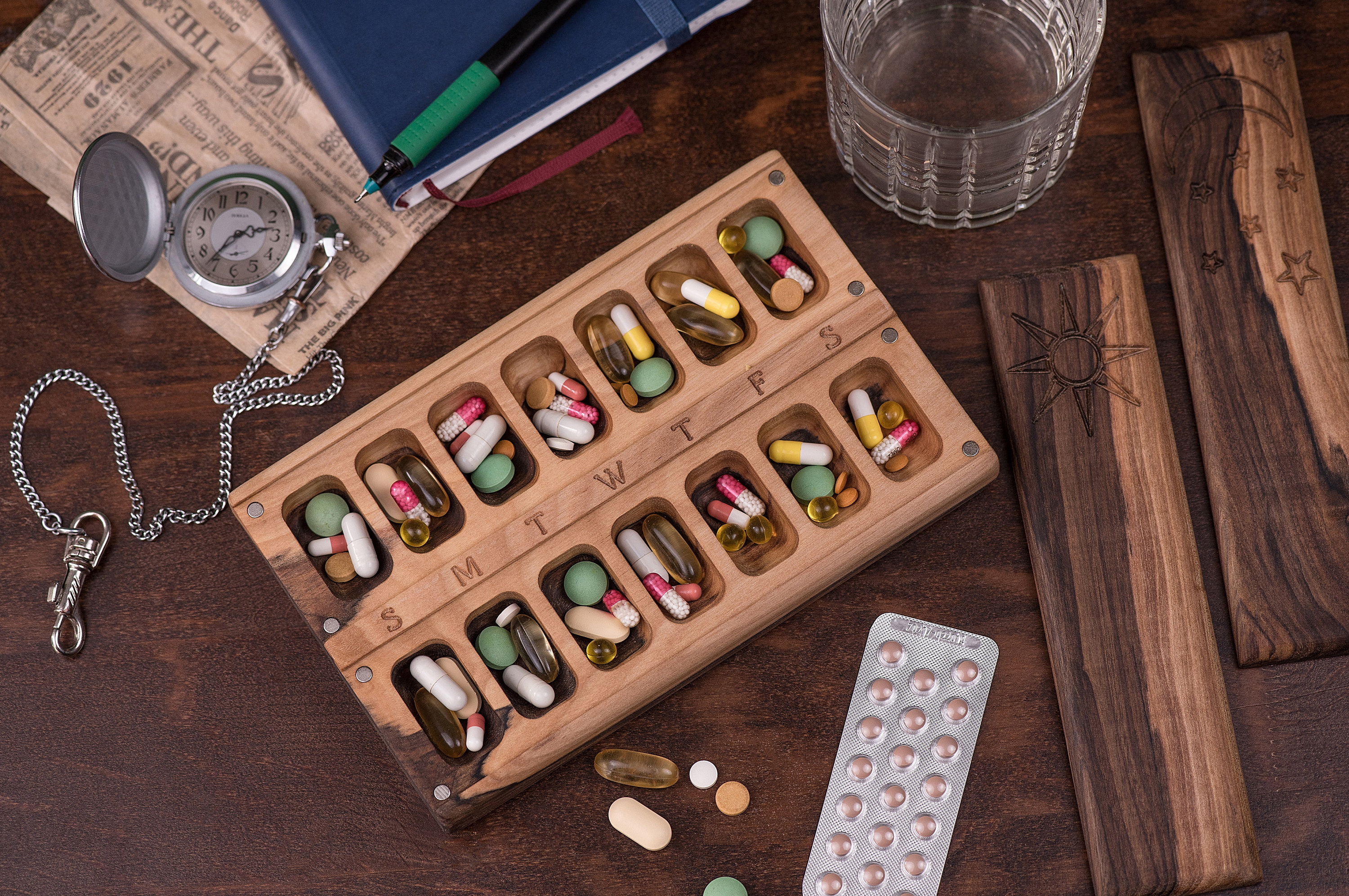 Pill Organizer 7 Day Night/pill Box Twice a Day/pill Case/cute Large ...