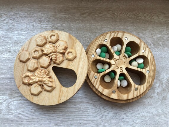 Wooden Pill Box 7 Day / Decorative Travel Pill Box / Nature - Etsy