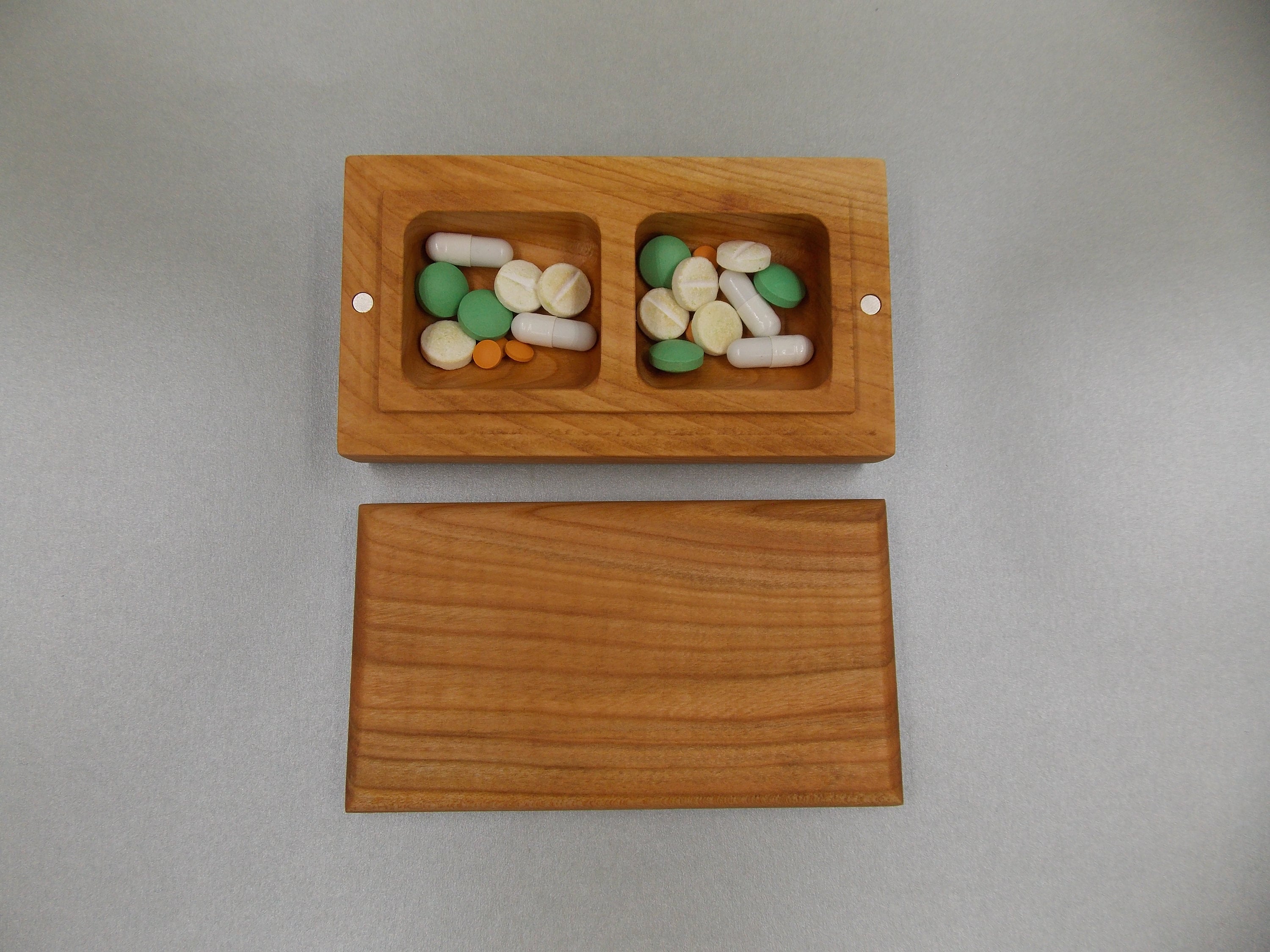 Wooden Small Pill Box Double/Decorative Travel Pill Box / | Etsy