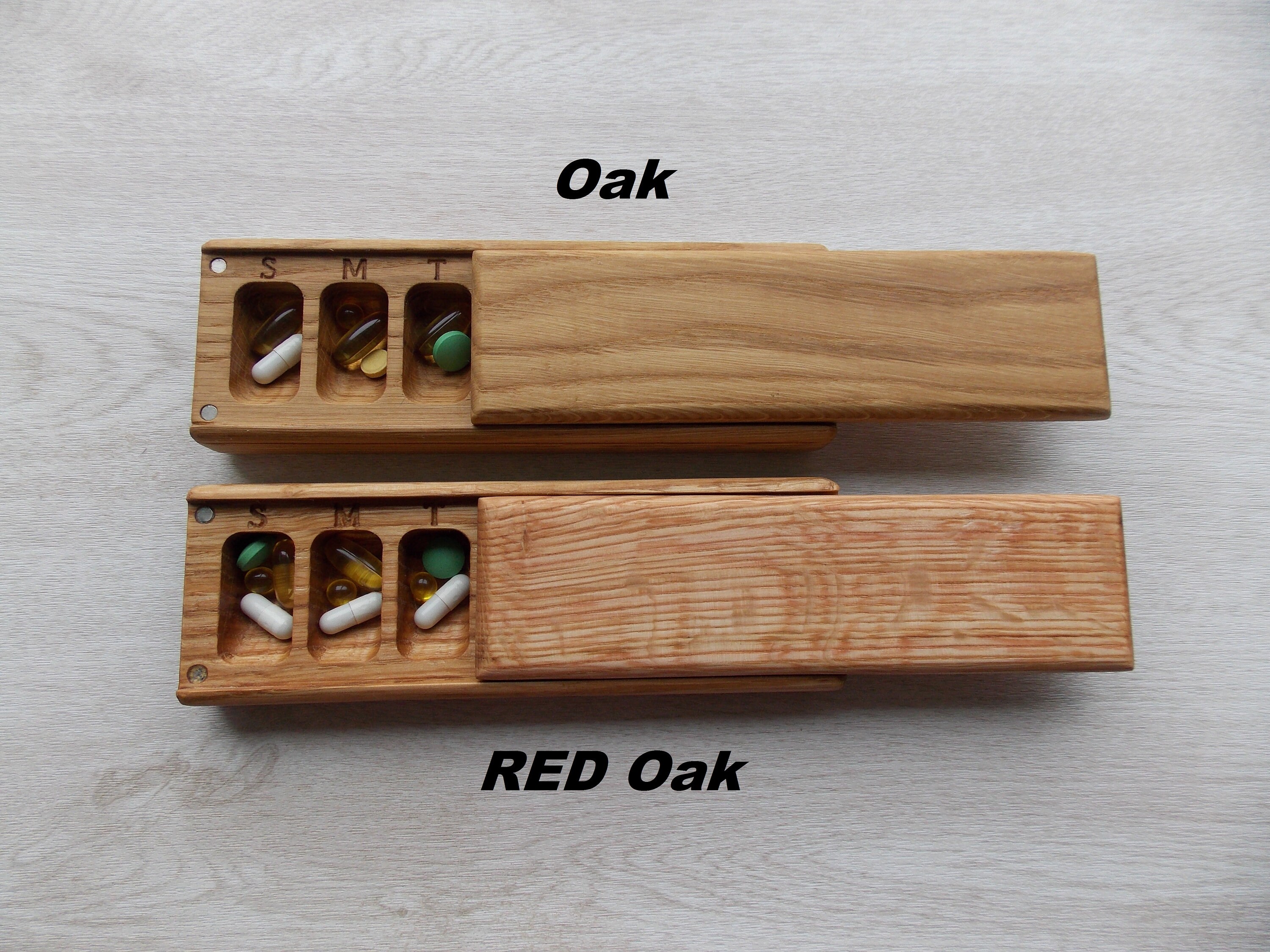 Wooden Pill Box 7 Day / Pill Case Organizer / Nature Ornament / Natural ...