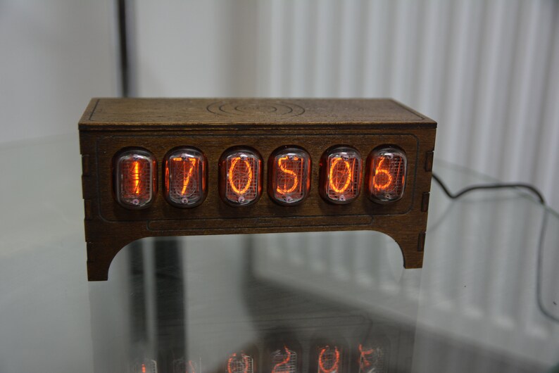 Nixie Tube Clock 6xin12 Bedroom Clock Bedside Wooden Home - Etsy