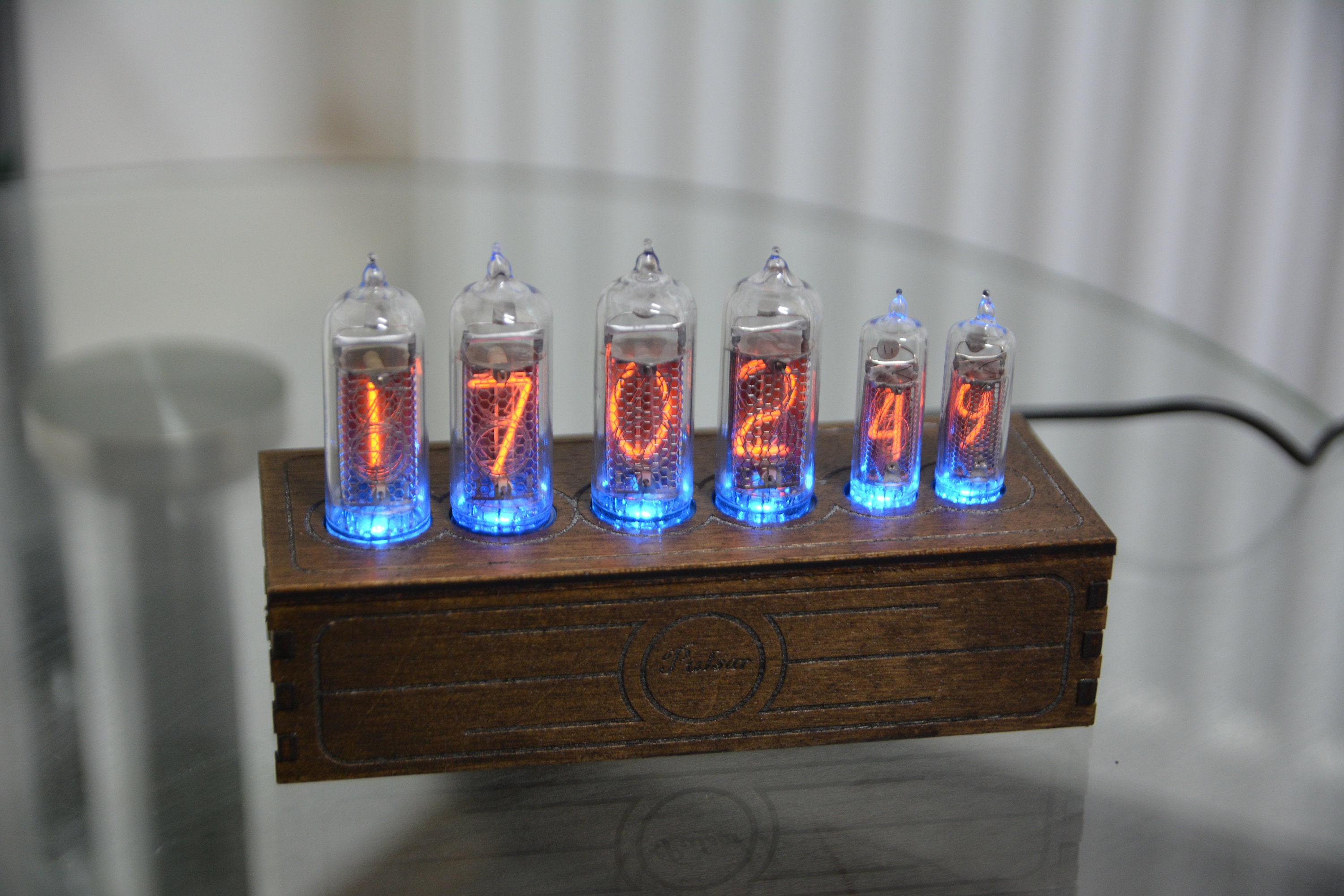 Nixie Tube Clock IN14 IN16 RGB Backlight Tubes/ Wooden Home | Etsy