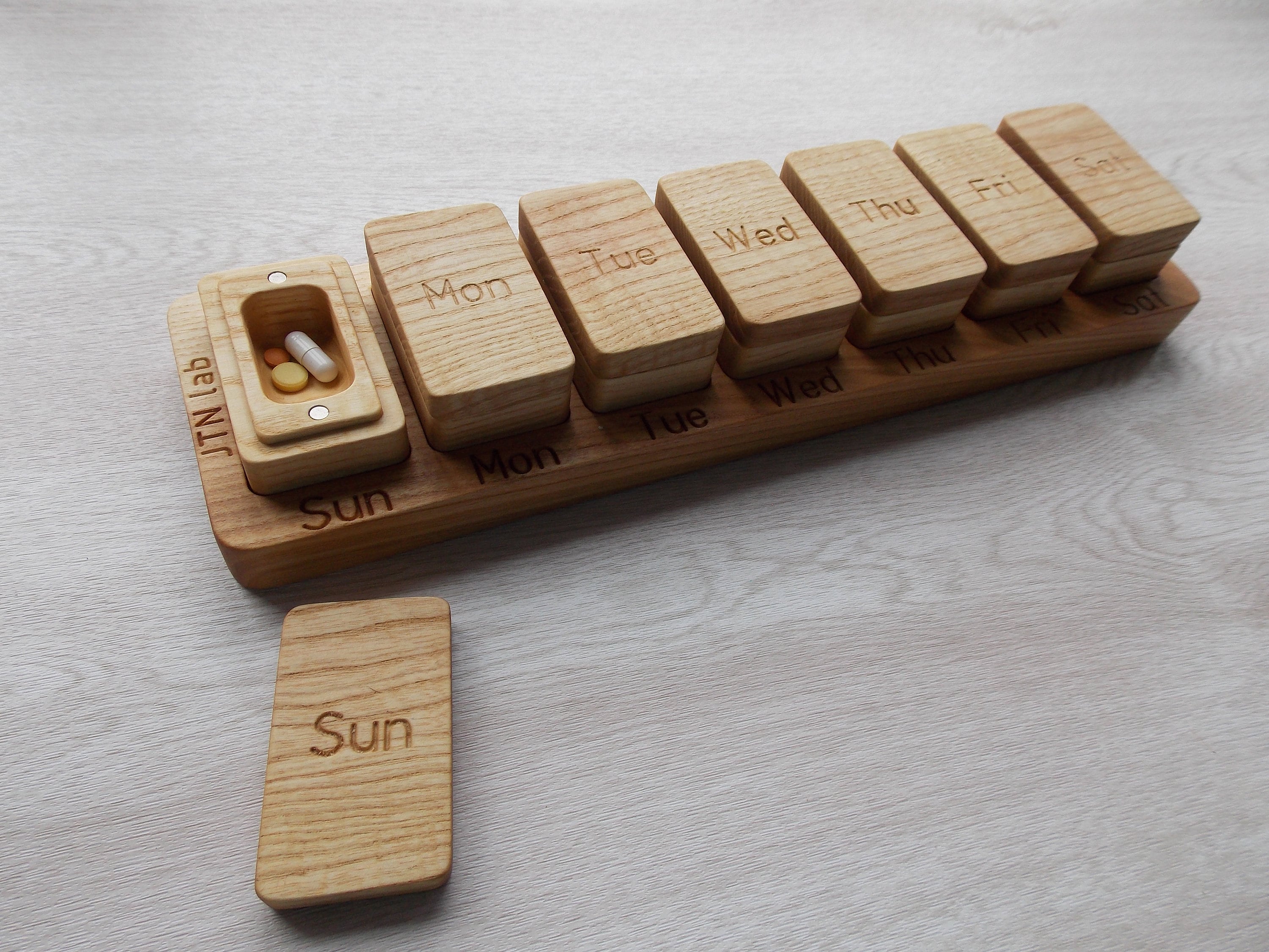 Wooden Pill Box 7 Day Weekly Large Modular Wall Box - Etsy UK