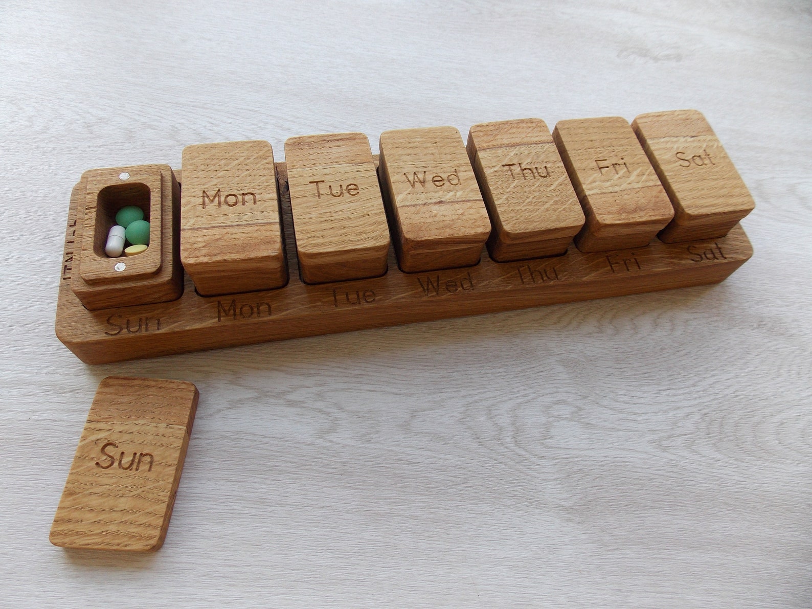 Wooden Pill Box 7 Day weekly Large Modular wall box | Etsy