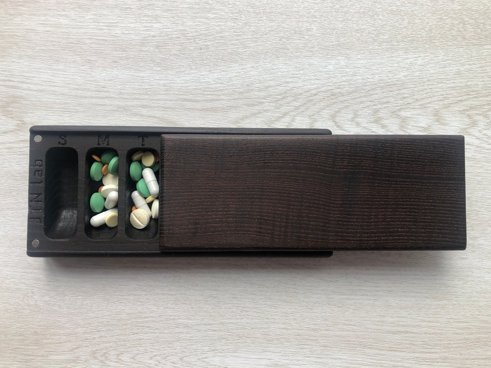 Wooden Pill Box 7 Day / Pill Case Organizer Decorative Travel | Etsy