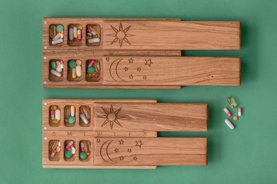 Pill Organizer 7 Day Night/pill Box Twice a Day/pill Case/cute - Etsy