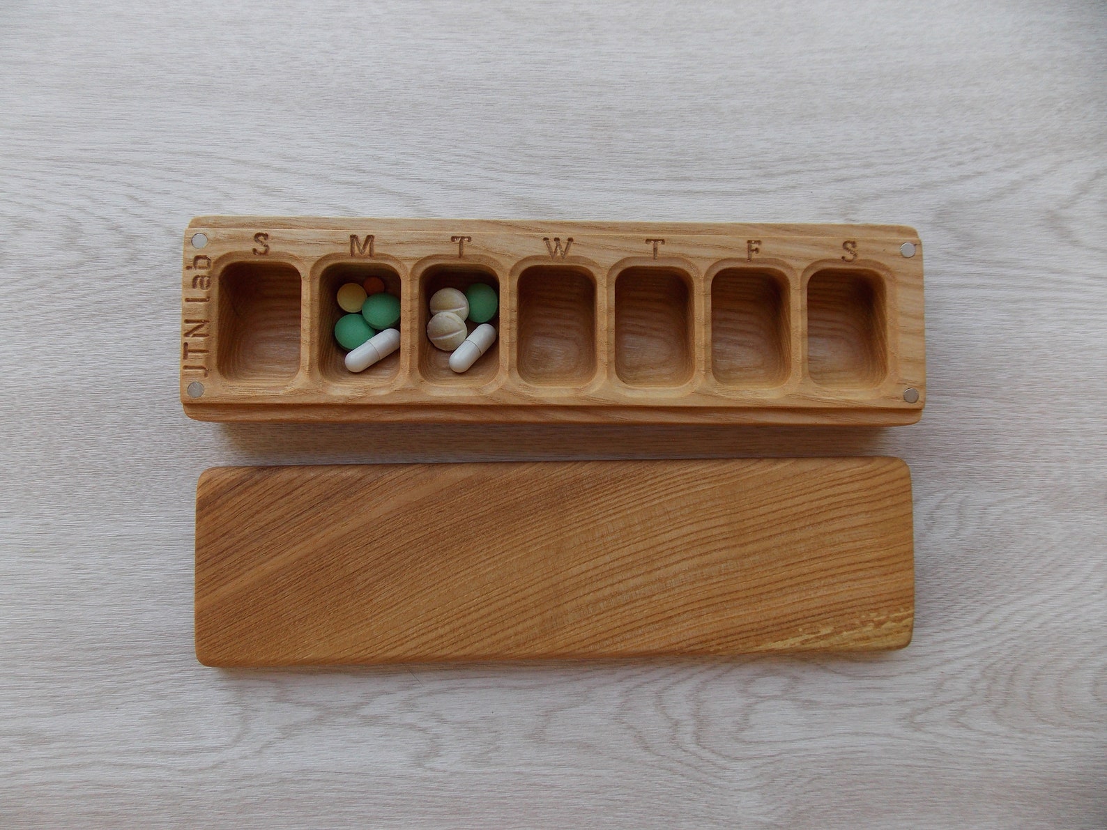 Wooden Pill Box 7 Day / Pill Case Organizer Decorative Travel - Etsy UK