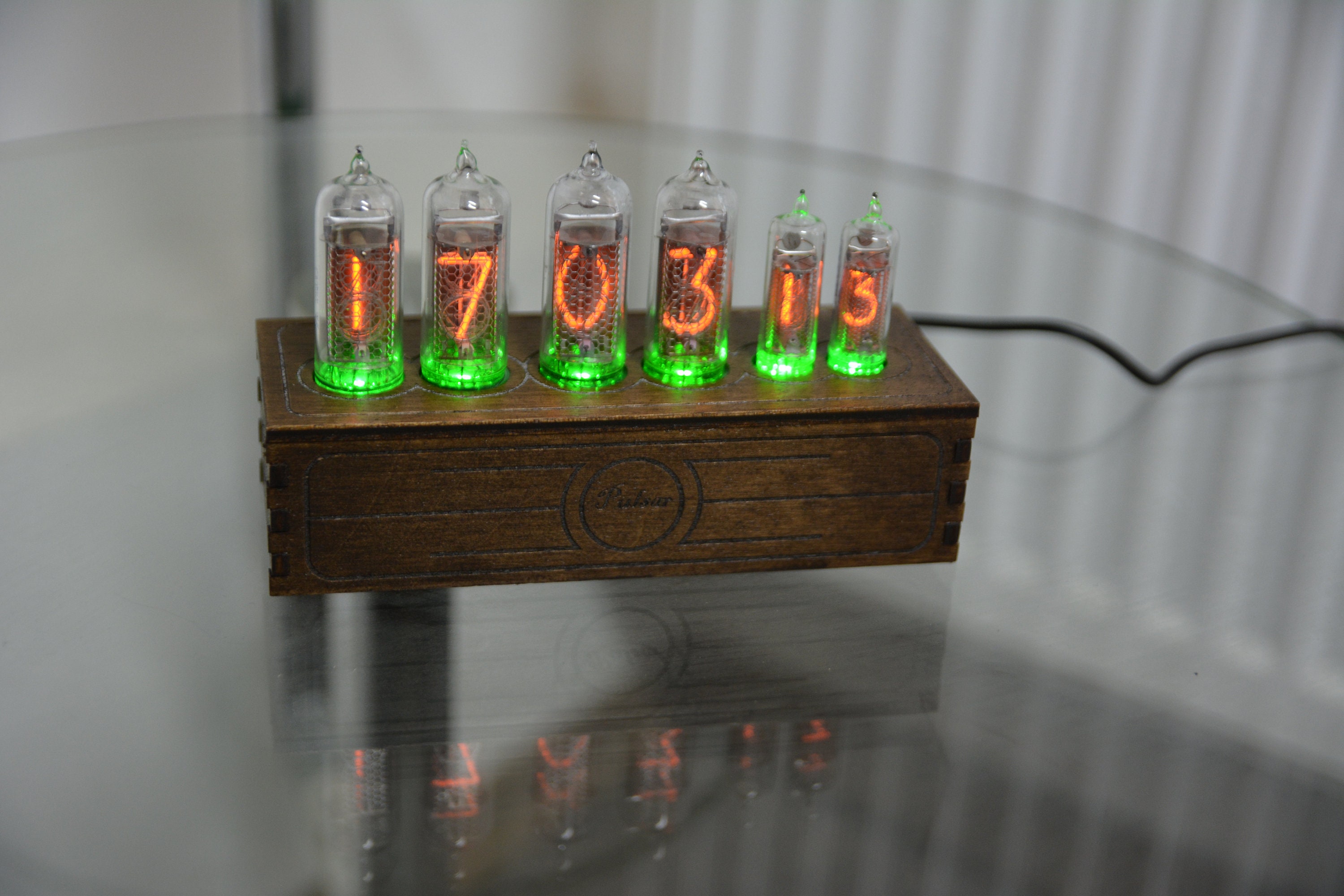 Nixie Tube Clock IN14 IN16 RGB Backlight Tubes/ Wooden Home | Etsy