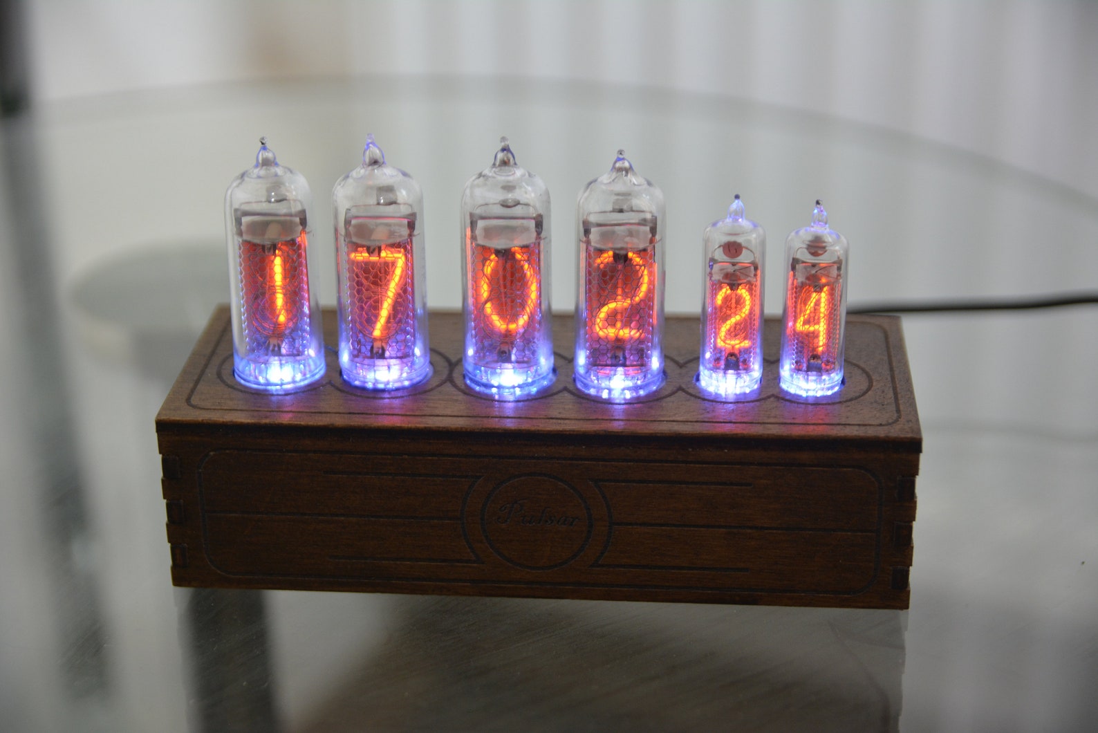 Nixie Tube Clock IN14 + IN16 RGB Backlight Tubes/ Wooden Home Decor ...
